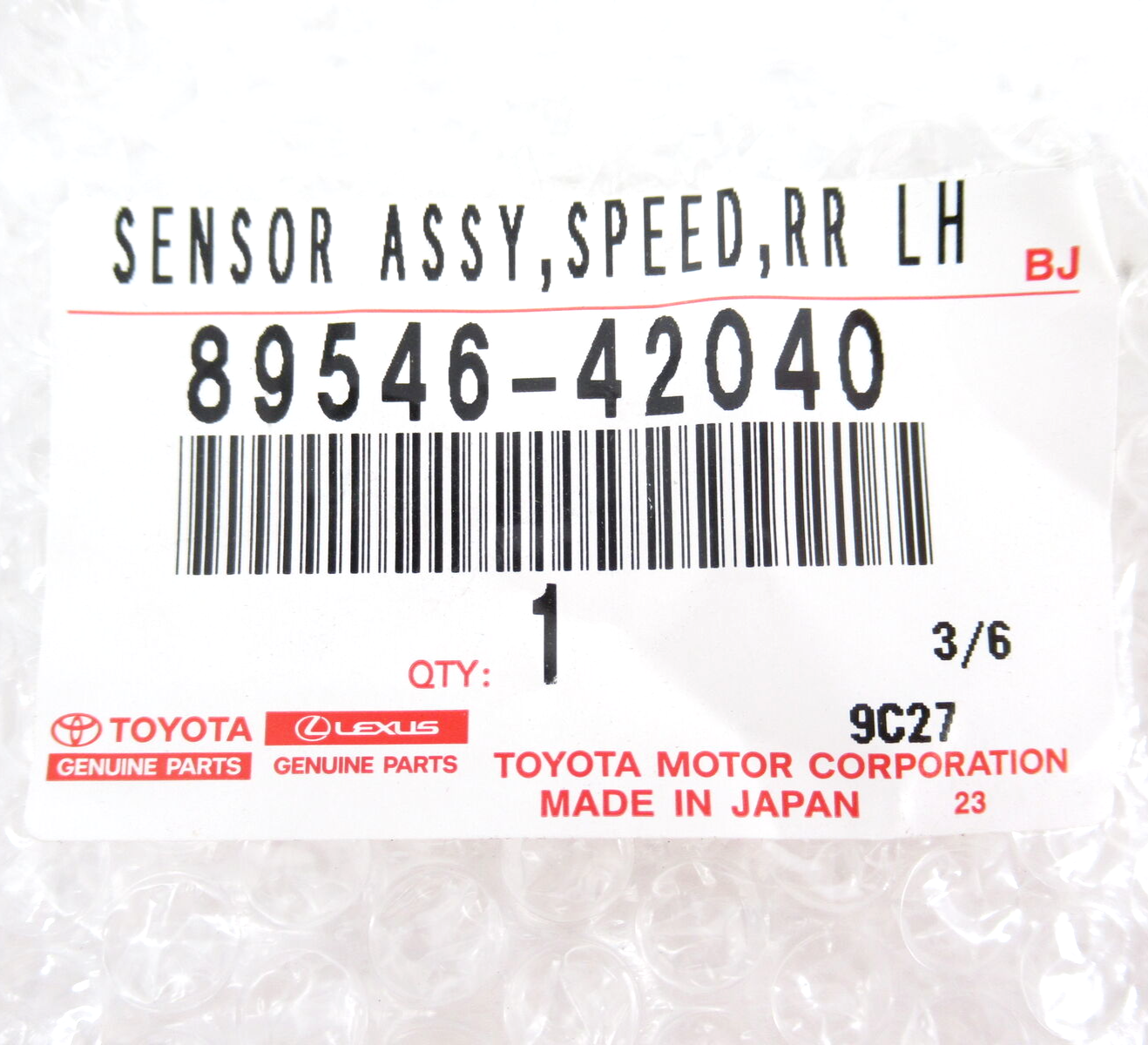 Genuine OEM Toyota 89546-42040 Driver Rear ABS Wheel Speed Sensor 2006 ...