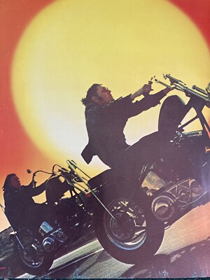 Sunset Ride ORIG Poster 1975 Vintage Biker Motorcycle Scandecor Sweden ...