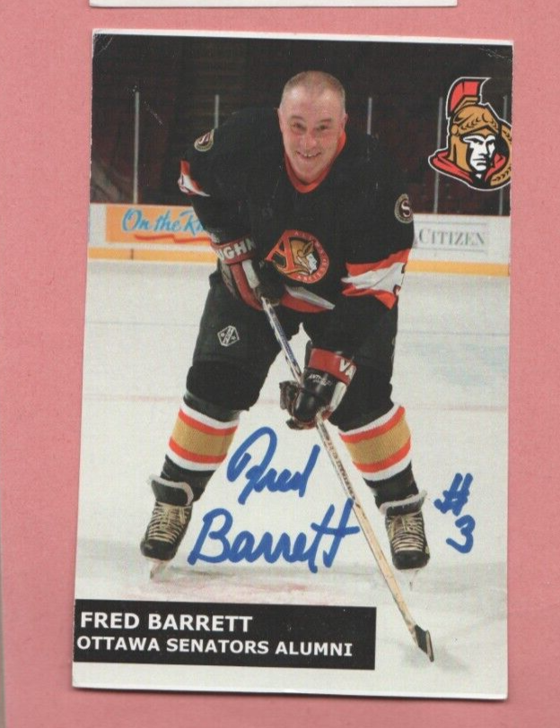 Fred Barrett, former Ottawa Senators signed 3 1/2 x5 1/2 photo | eBay