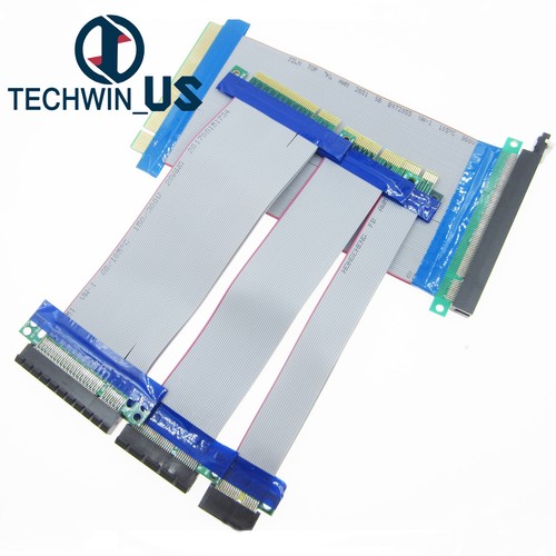 Professional PCI-E1X/4X/8X/16X Pro Riser Card Ribbon Extender Extension ...