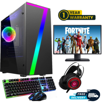 Fast Gaming PC Computer Bundle INTEL Core i7, 16GB, 1TB & 256GB SSD ...