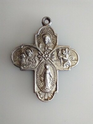 Catholic Vintage 4 Way Protection Cross Religious Medal | eBay