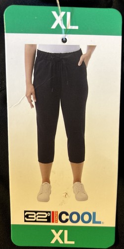 32 Degrees Cool Women's Capri Pull-On Pants, Black, Size XL | eBay