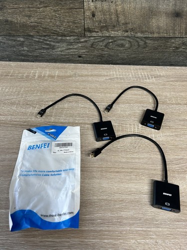 Lot Of 3 Benfei Mini Display Port (Male) to VGA (Female) Adapter ...