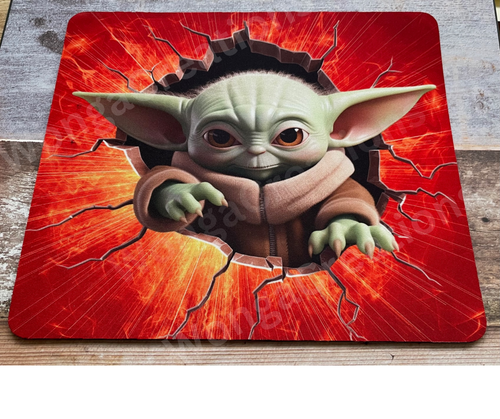 Star Wars Baby Yoda Grogu Red/Orange Mouse Pad Computer Office ...