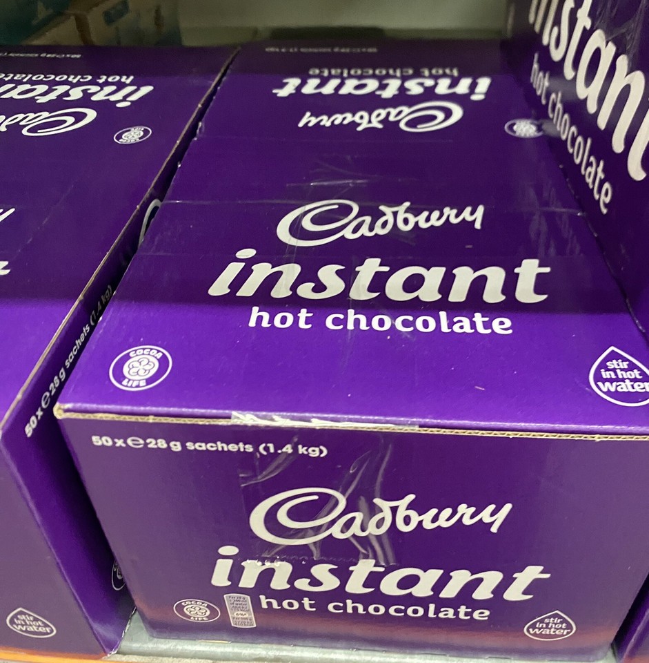 CADBURY Instant HOT CHOCOLATE Sachets 28g Drink COCOA Powder INDIVIDUAL ...