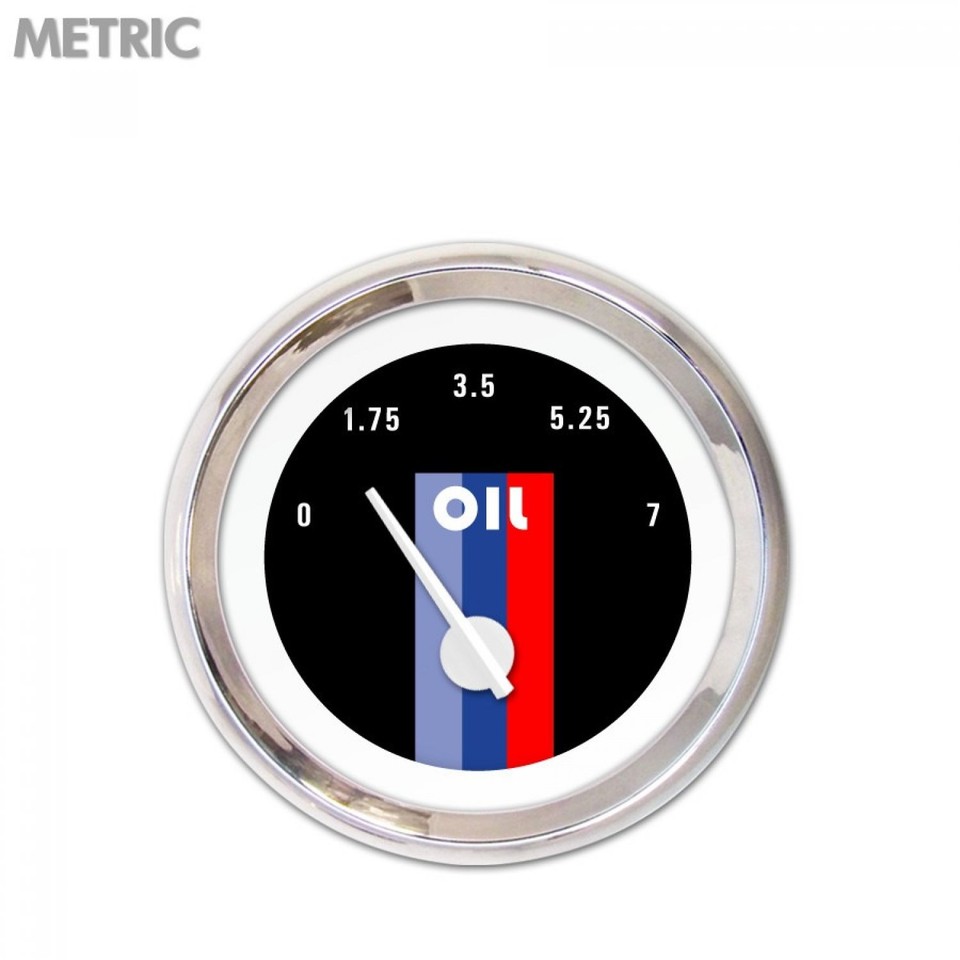 Oil Pressure Ga. Metric Vintage Autobahn Black, White Mod Nedl, Chrome ...
