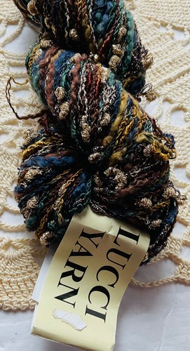 Lucci Yarns New Mini Magic Yarn Unit of 1 Cotton/ Metallic Brown/Teal ...
