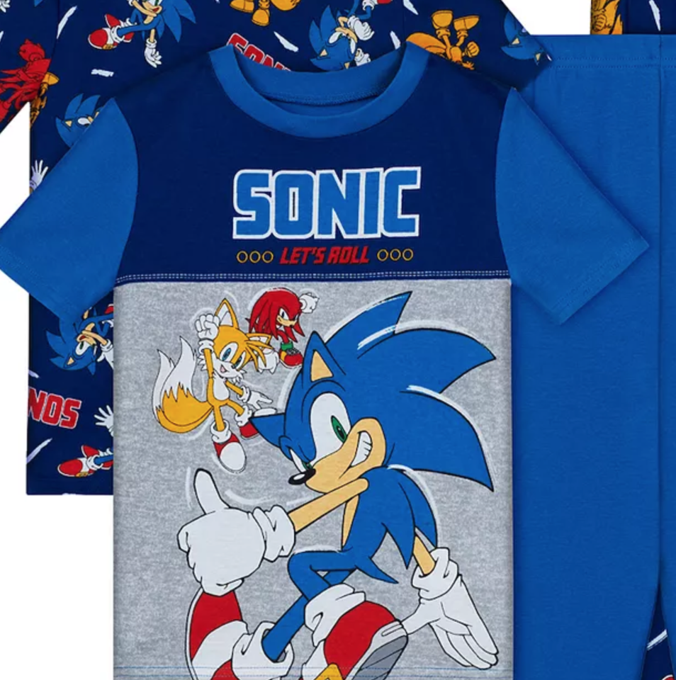 4 PC Kids Sonic the Hedgehog Pajamas Set Shorts T Shirt Pant Boy 4 6 8 ...