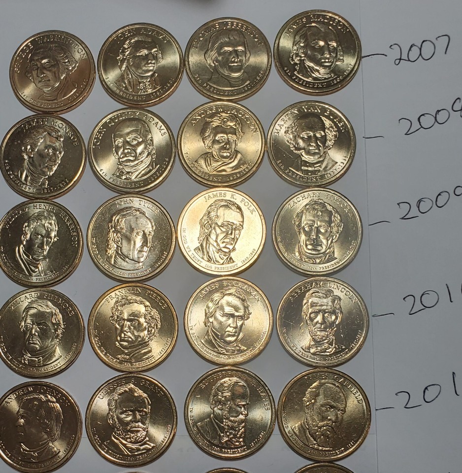 Complete Set of Presidential Dollars 40 Coins-P Mint | eBay