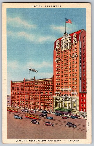 Postcard Hotel Atlantic Clark Street Near Jackson Boulevard Chicago ...