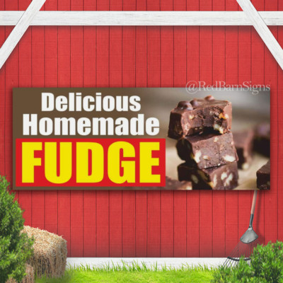 Delicious HOMEMADE FUDGE Advertising Banner Vinyl Mesh Sign buffet ...