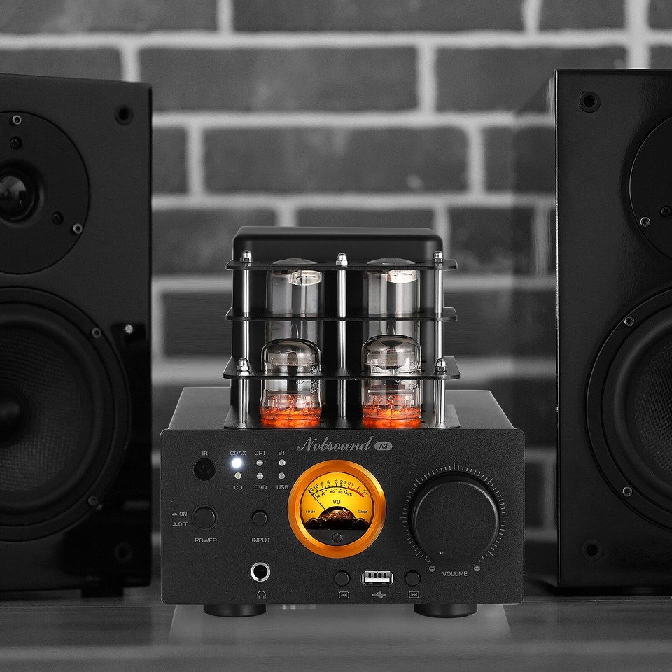 Nobsound A3 HiFi Valve Tube Amplifier COAX/OPT Amp Bluetooth Receiver ...