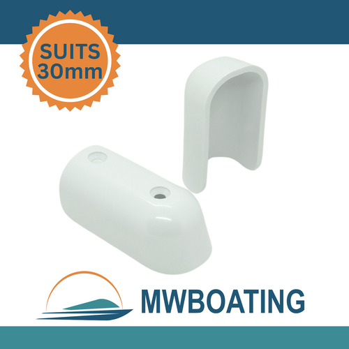 2X Gunwale End Caps Suits 30mm Gunnel Rubber - White Gunwhale End Cover ...