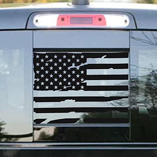 Rear Back Middle Window USA Flag Vinyl Decal Compatible with Dodge Ram ...