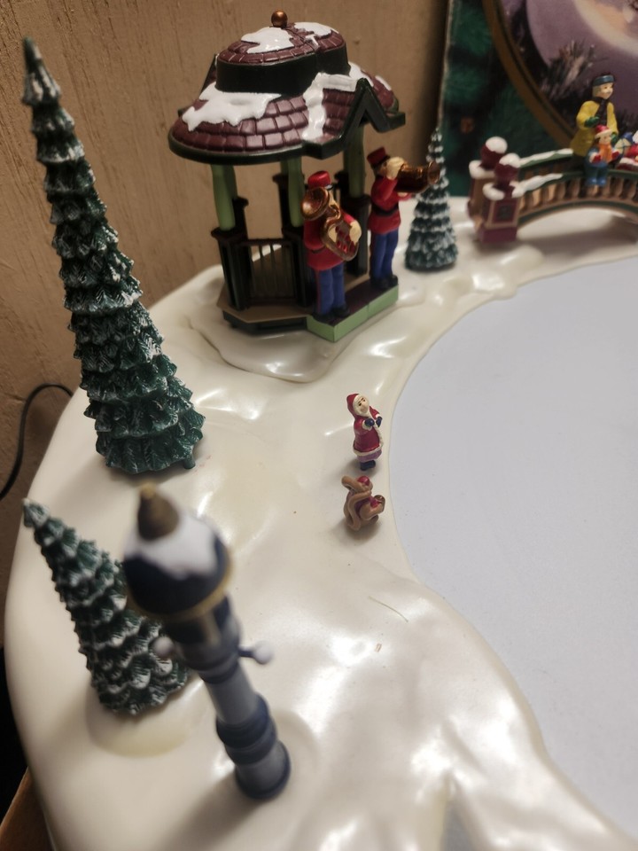 Mr Christmas 1890 Holiday Skaters Victorian Ice Skating Rink Pond READ ...