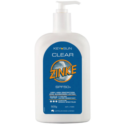 Key Sun Clear Zinke SPF 50+ Sunscreen Lotion 500g Pump Broad Spectrum ...