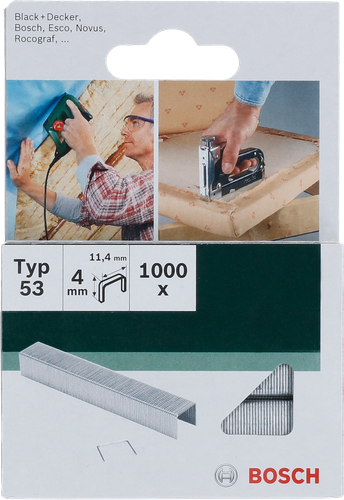 Bosch Tacker Feindrahtklammern Typ 53, Breite 11,4 mm 4/6/8/10/12/14/18 ...