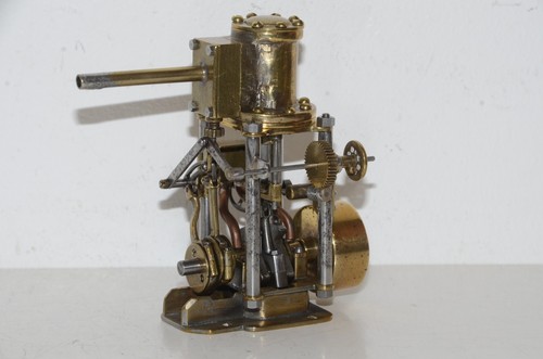Vintage LOVELY detailed vertical live steam engine. Brass model ...