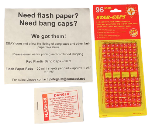 Metal DOUBLE SHOOTING FLASH BANG WAND Clown Magic Trick Stage Magician ...