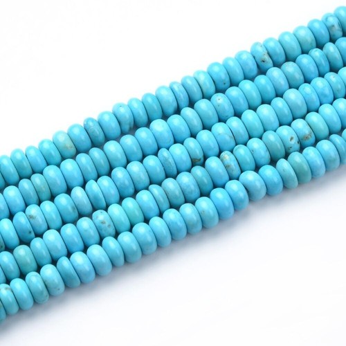 Natural Turquoise Genuine Rondelle Cut Blue Gemstone Grade AAA 4mm ...