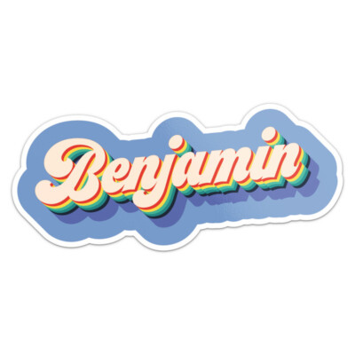 Retro Style Benjamin Male Name - Waterproof Vinyl Decal Car Bumper ...