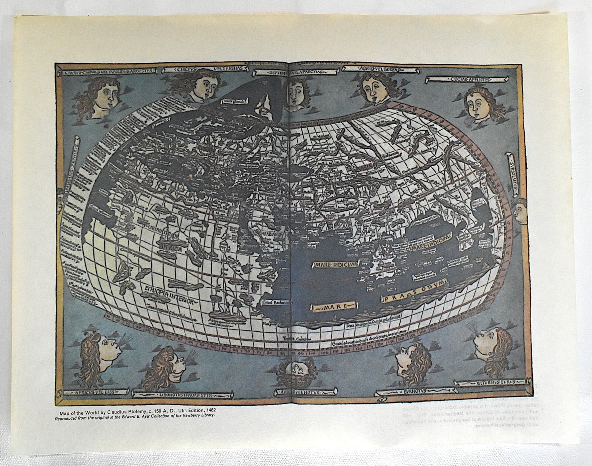 Claudius Ptolemy Map Image Of Map Of The World, Based On Descriptions
