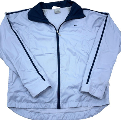 Vintage Nike Jacket Women Medium Light Blue Windbreaker Track Suit Coat ...