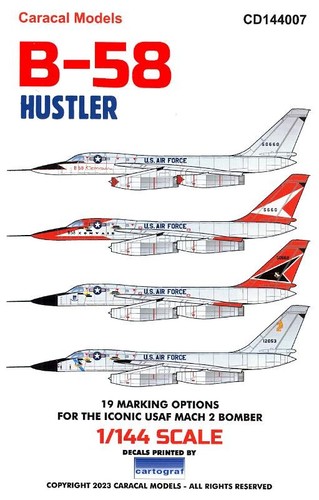 Caracal Decals 1/144 CONVAIR B-58 HUSTLER U.S.Air Force Mach 2 Bomber ...