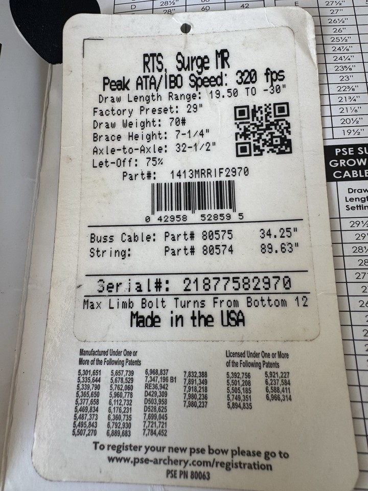 PSE Surge Bow RH Country Camo Compound Bow 70lb Draw | eBay