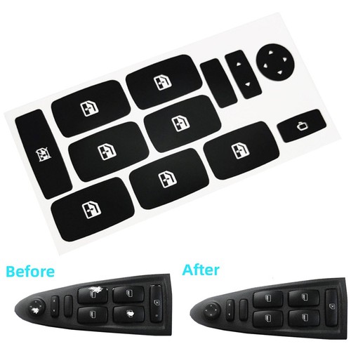 Black Vinyl Material Windows Button Decals Reflective Writing White ...