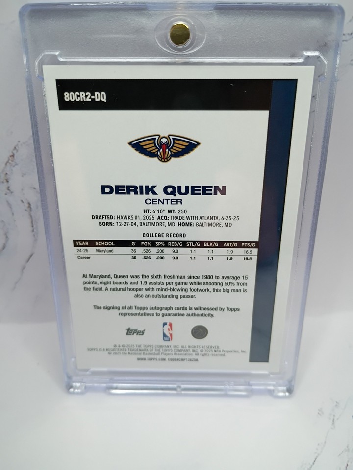2025 Topps Derik Queen ROOKIE Autograph CARD | eBay