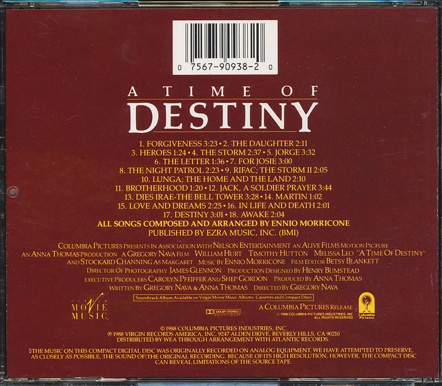 a Time of Destiny - Ennio Morricone CD Soundtrack Movie Music 1988 Nm ...