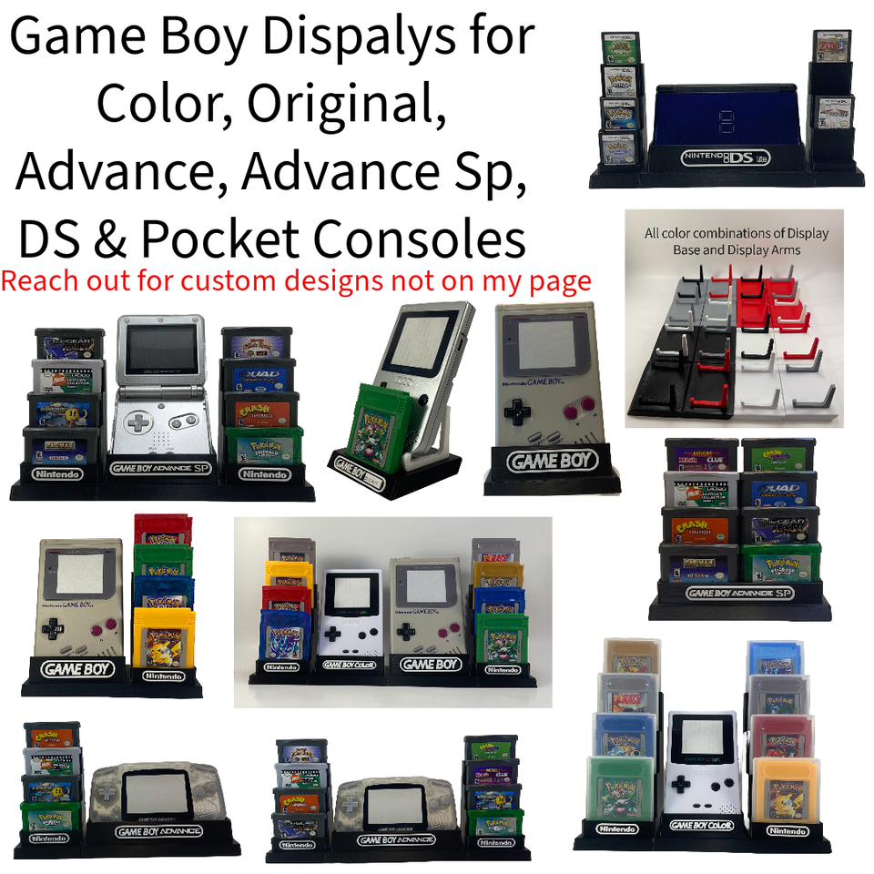 Gameboy Advance & 18 Game Cartridges - DISPLAY ONLY (Customize Colors ...