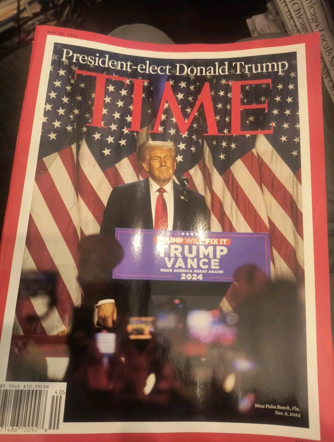 President Elect DONALD TRUMP TIME MAGAZINE November 25 Th 2024 | eBay