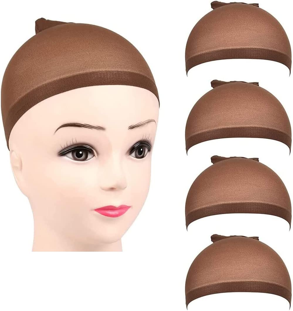 Wig Caps,4Pcs Stretchy Nylon Wig Caps Stocking Caps for Wigs Wig Caps ...