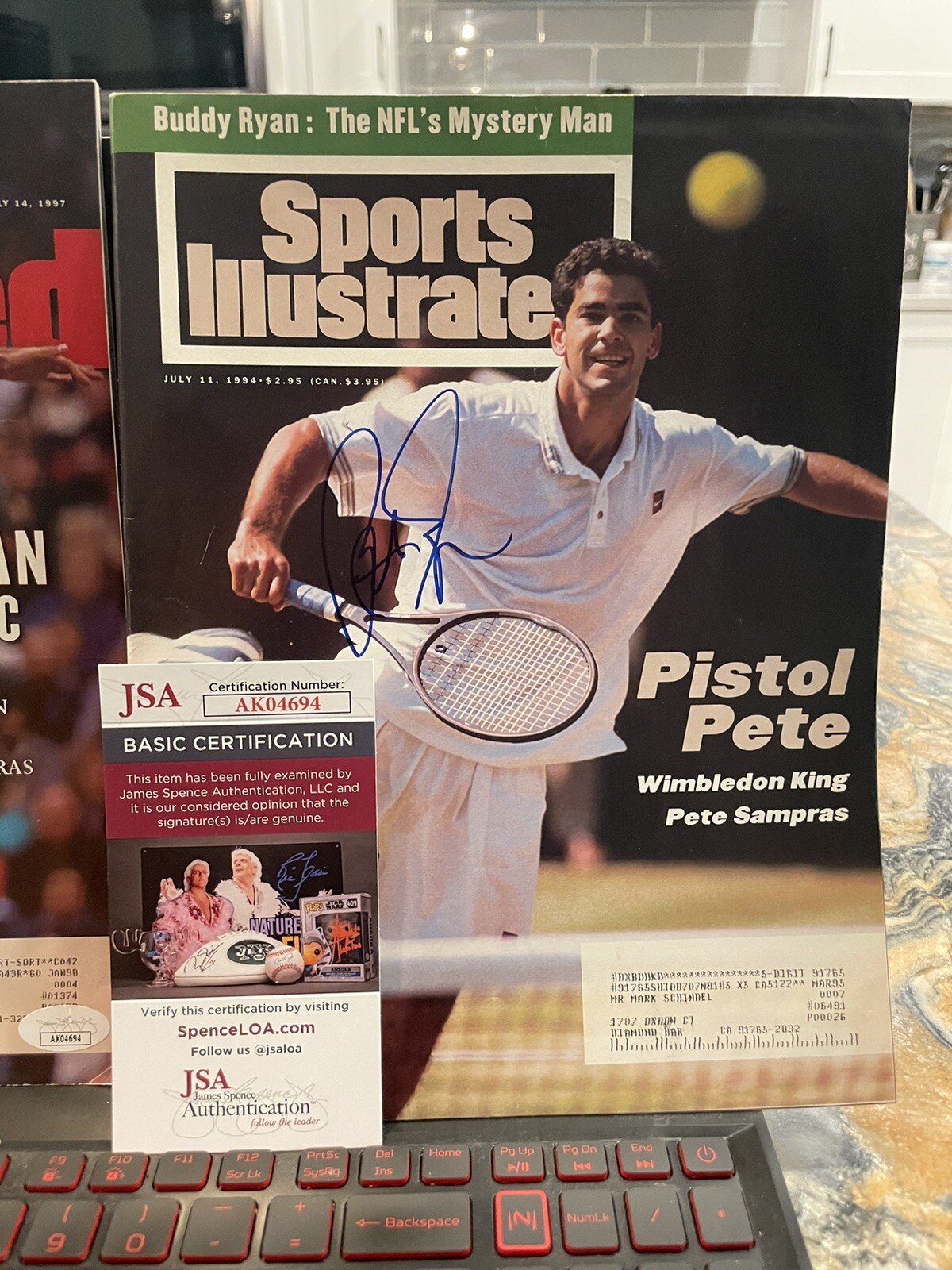 Pete Sampras Autograph Sports Illustrated cover COA JSA 2 Autographed ...