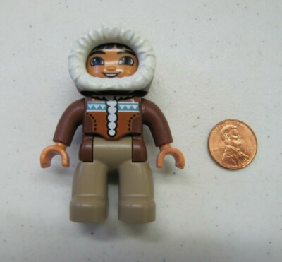 Lego Duplo Eskimo Antarctica Man Dad Father 2.5" Figure In Fur Trimmed ...