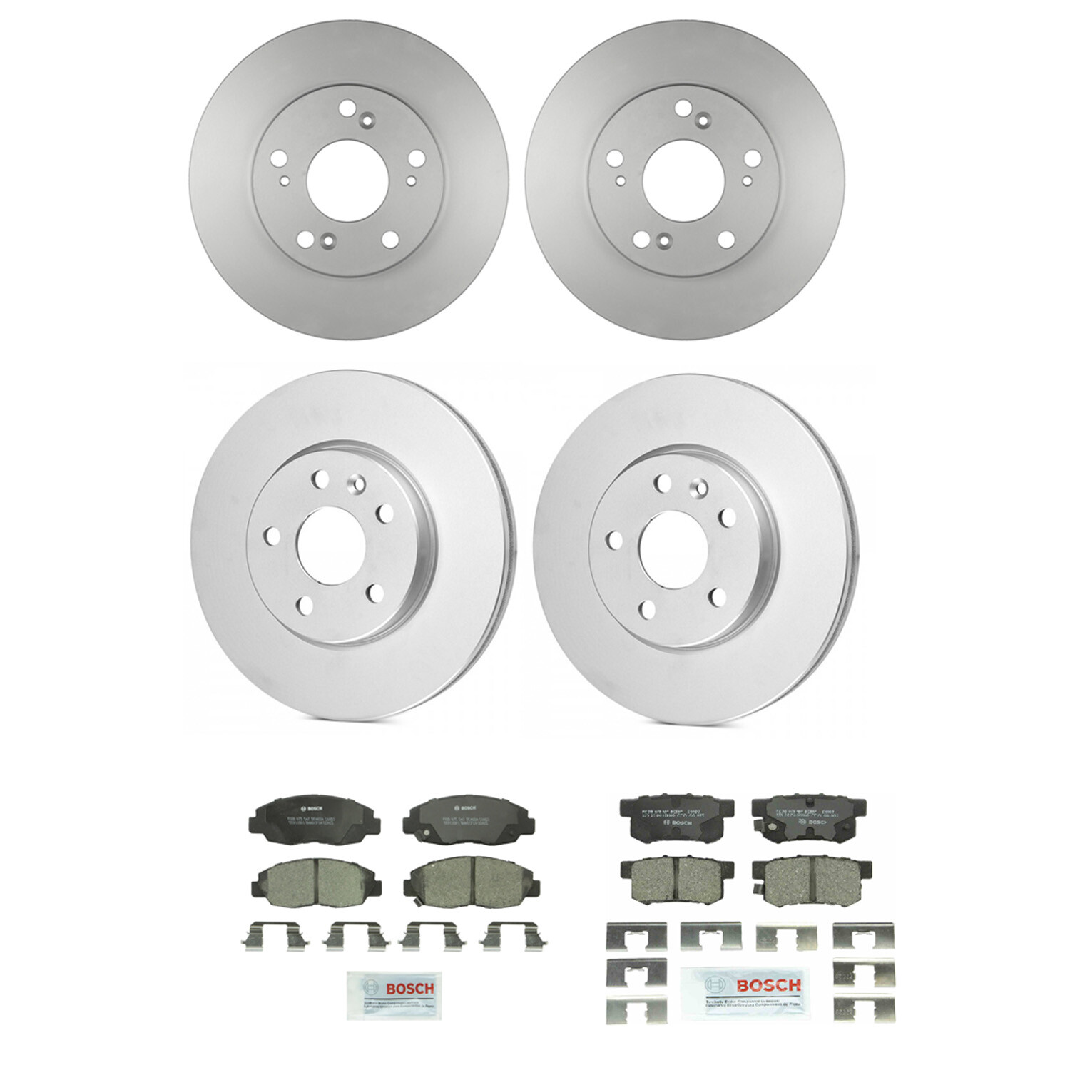 Bosch Front 262mm and Rear 260mm Disc Rotors Ceramic Pad Set Brake Kit ...