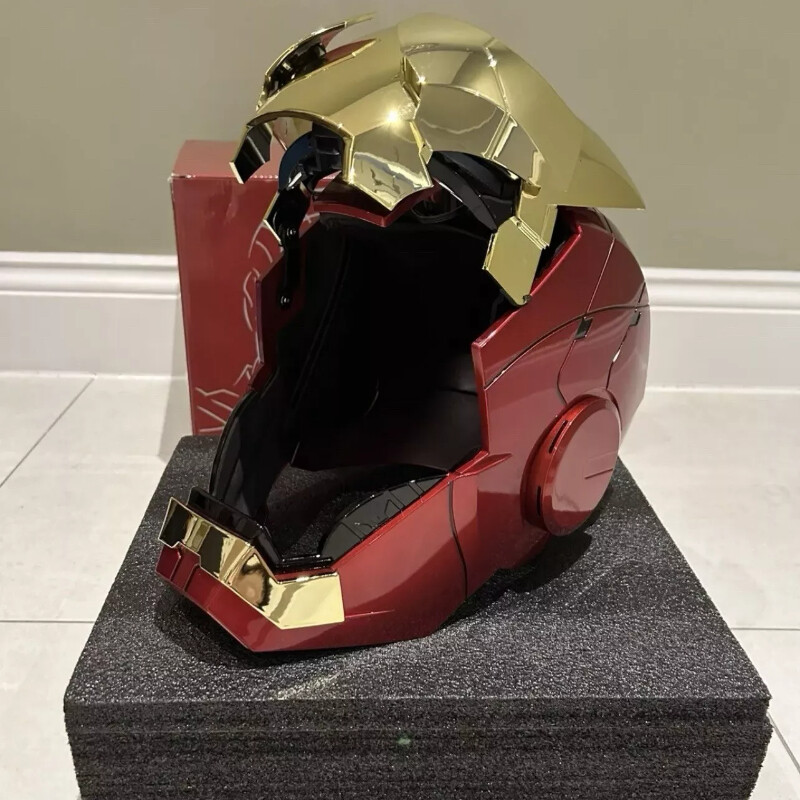 Iron Man Gold MK5 Helmet Electronic Voice Activated Open&Close Mask ...