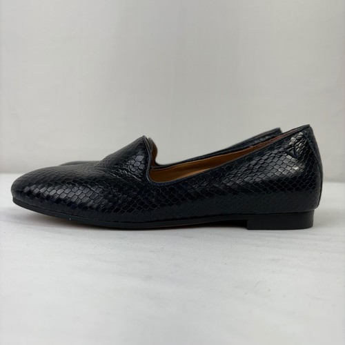 Vionic Willa Boa Black Snakeskin Print Leather Slip On Loafers Flats ...