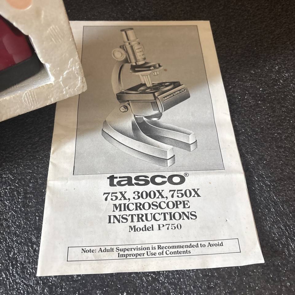 Tasco Vintage Microscope 750 Power Discovery Kit with Super-Slides Spectra-Rama | eBay