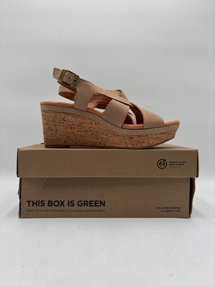 Clarks ELLERI RAE NOUGAT Women's NEW Platform Wedge Sandals Beige ...