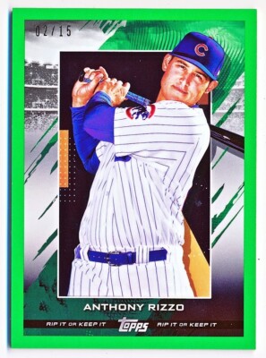 2020 Topps RIP Anthony Rizzo Green Unripped Rip Card #9 (xx/15) - QTY ...