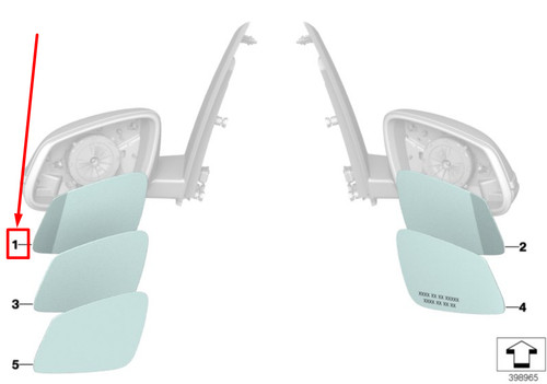 BMW 2 F45 FRONT LEFT DOOR MIRROR GLASS 7377975 51167377975 ORIGINAL NO ...