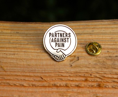 Partners Against Pain Logo Gold Tone Metal & Black Enamel Lapel Pin ...
