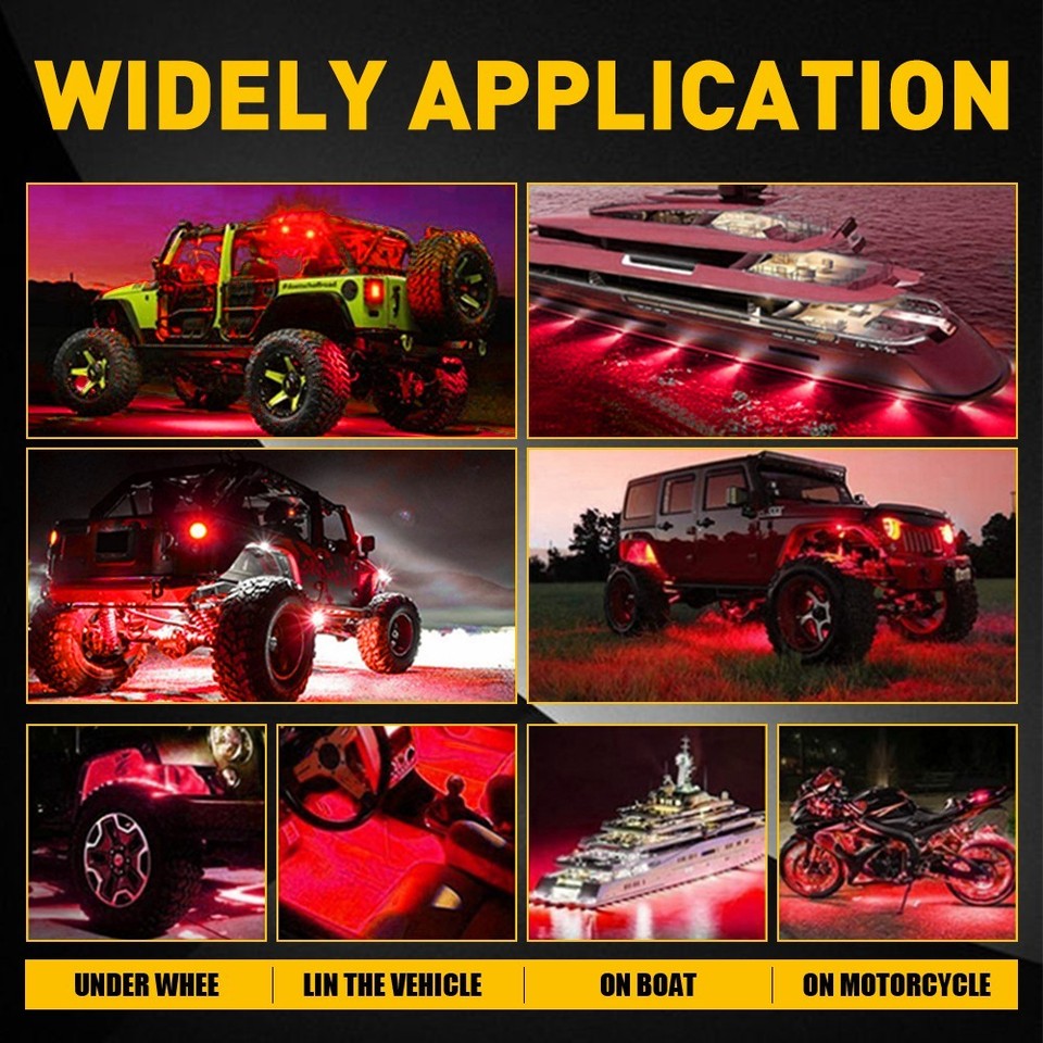 20X Red 36-LED Under Car Truck Underglow Underbody System Neon Light ...