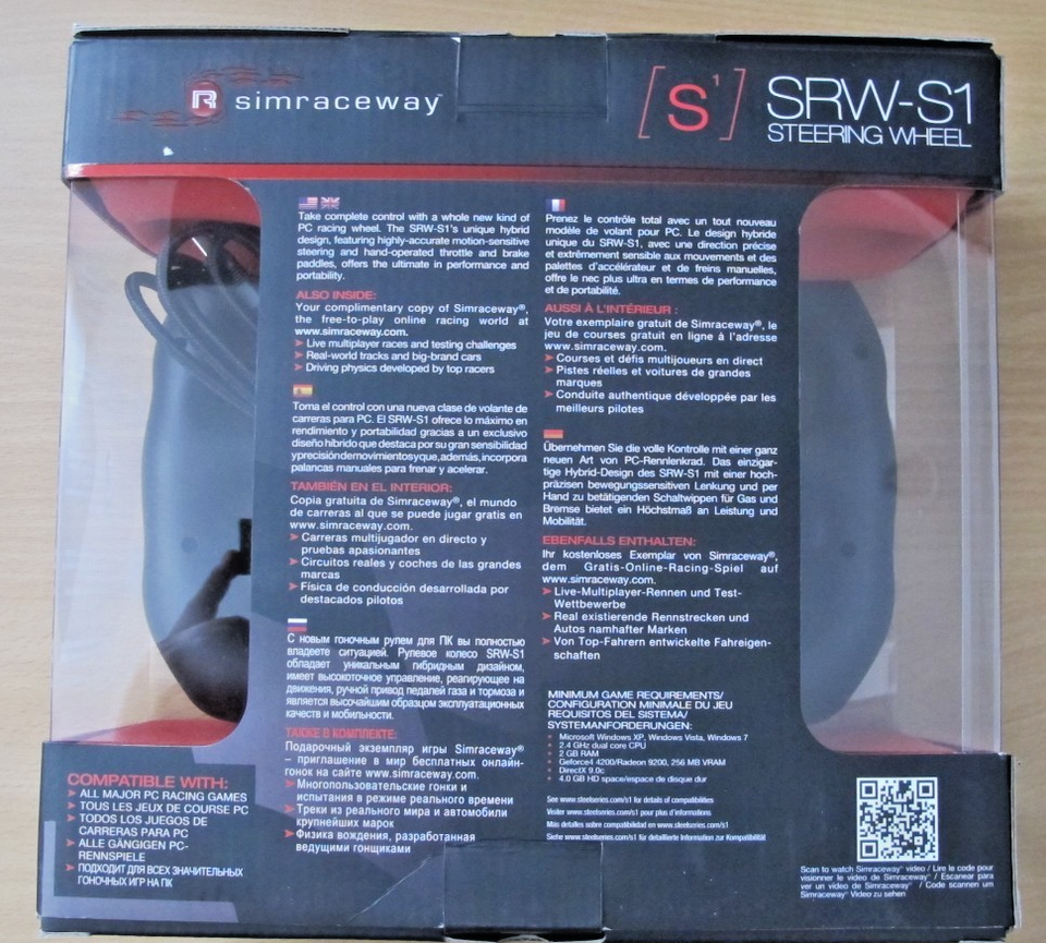 SteelSeries Simraceway SRW-S1 Gaming Steering Wheel USB PC 813810014354 ...