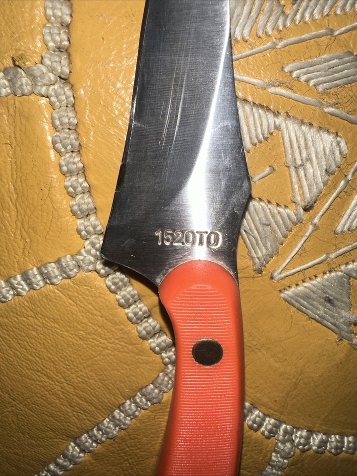 SCHRADE OLD TIMER ORANGE HANDLE HUNTING 152OTO SHARPFINGER KNIFE WITH ...