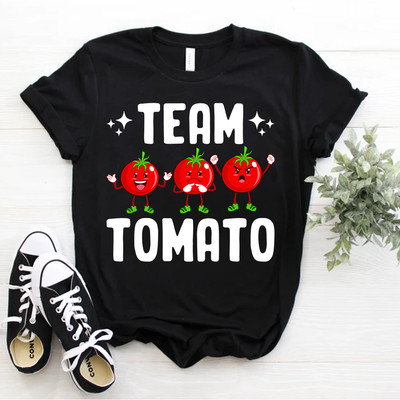 Funny Gardener Cute Vegans Vegetarians Gardening Team Tomato T-Shirt ...